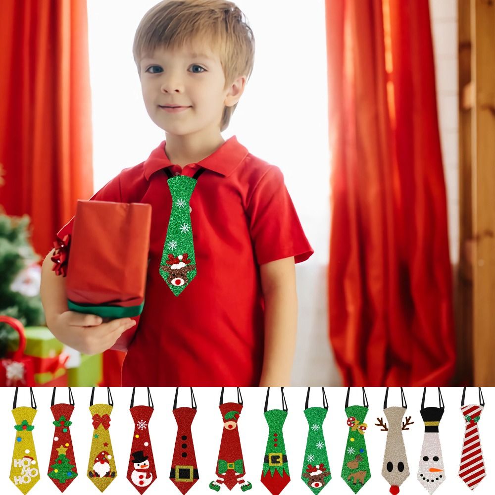 Costume Accessories 12 Types Felt Christmas Ties Adjustable Shiny ...