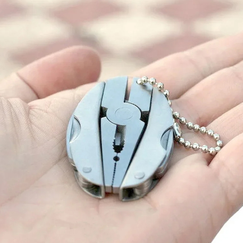 Stainless Steel Outdoor Portable Multitool Pliers Knife Keychain ...