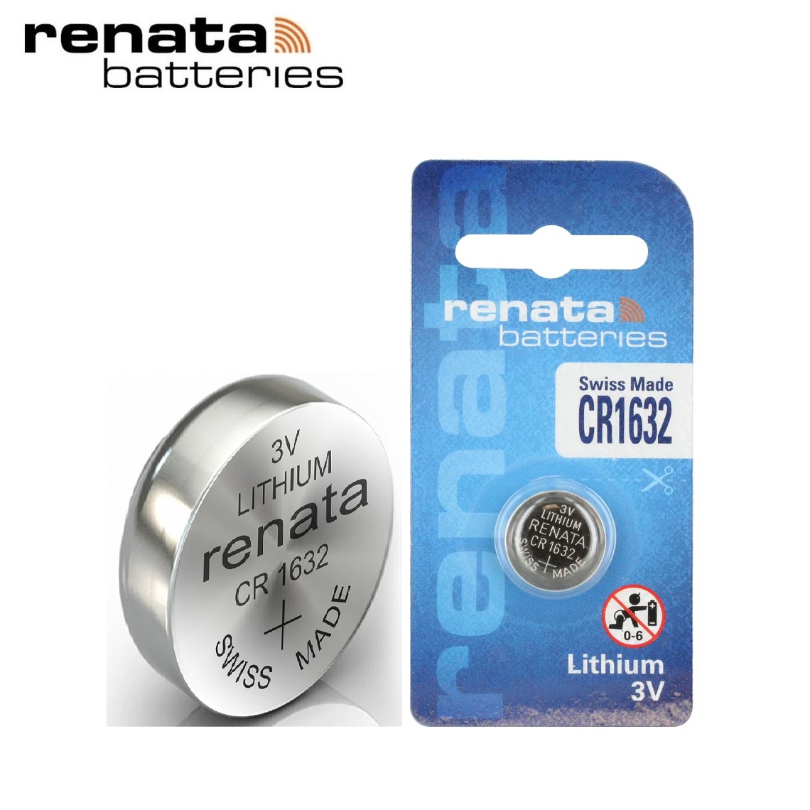 Renata CR1632 (1pc) 3v Lithium Button Cell Battery in Blister Pack ...