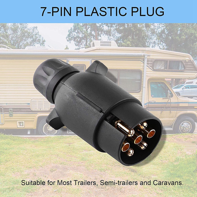 12N Type 7 Pin Plastic Trailer Caravan Plug Wiring Lights Adapter 12V ...