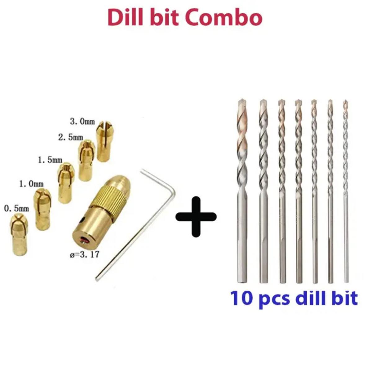 Drill chuck (3.17mm) with drill bit combo by ROJA ELECTRONICS | Daraz ...