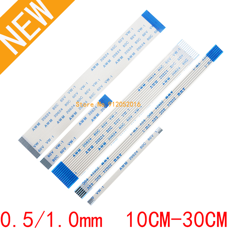 10pc Ffc/fpc Ribbon Flexible Flat Cable 0.5/1.0mm 100/150/200mm A B ...