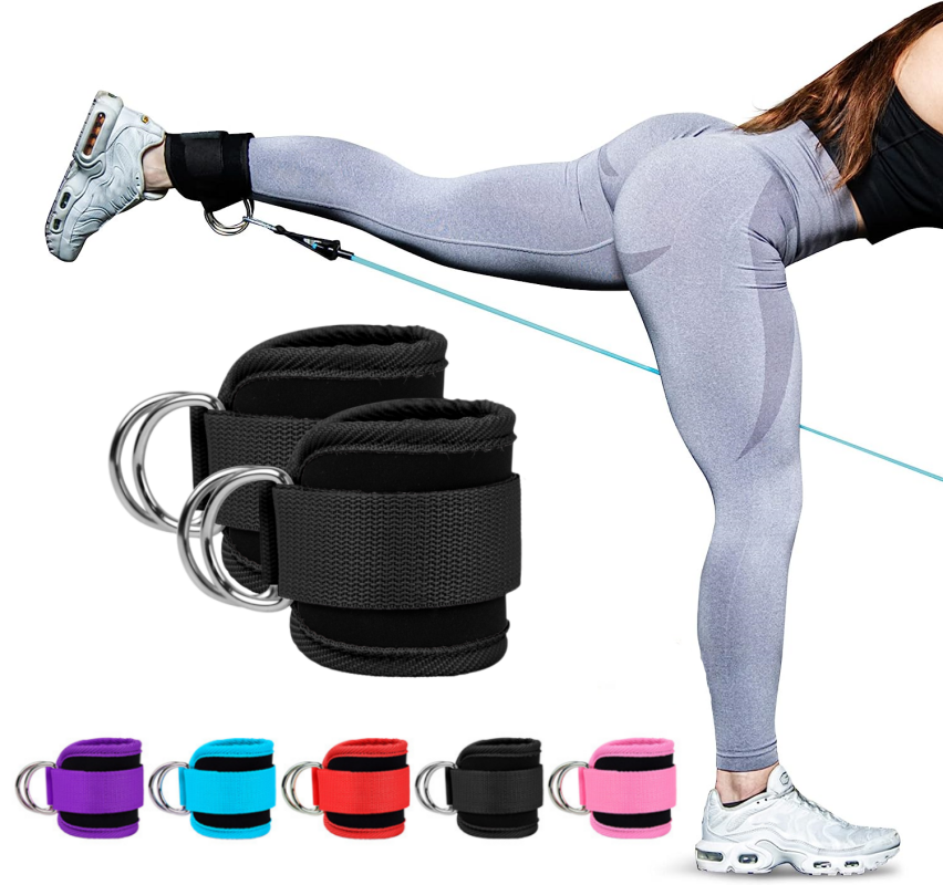 Cable Ankle Straps Double D-Ring Ankle Cuffs For Gym Workouts Glutes ...