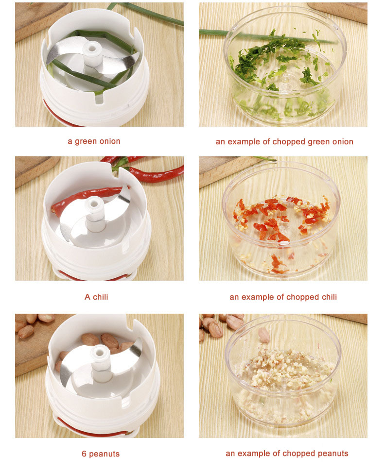 【ChapterVenture】Pull String Garlic Chopper Press Manual Food ter ...