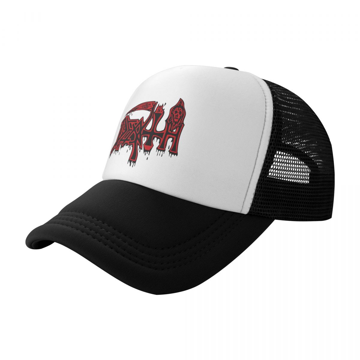Custom Death Rock Cap Men Heavy Metal Music Trucker Hat Sports Snapback ...