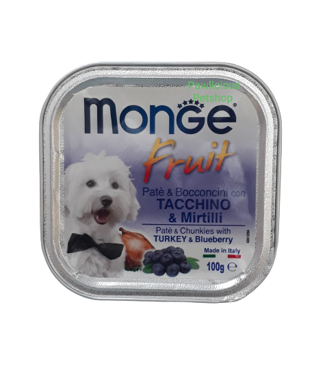 Monge Fruit Pate and chunkies with Turkey & Blueberry 100g | Lazada PH