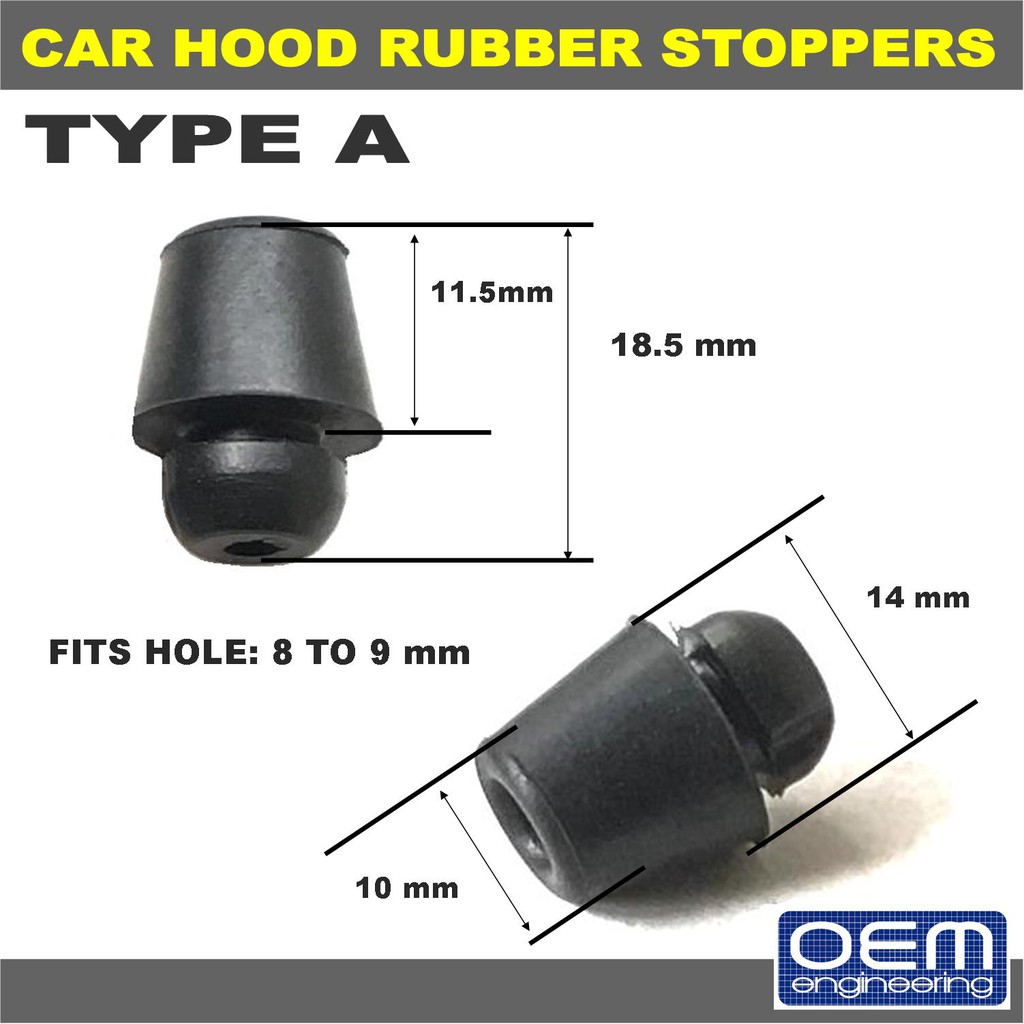 OEM Engineering CAR HOOD RUBBER STOPPERS , Hood Stoppers , Hood Rubber ...