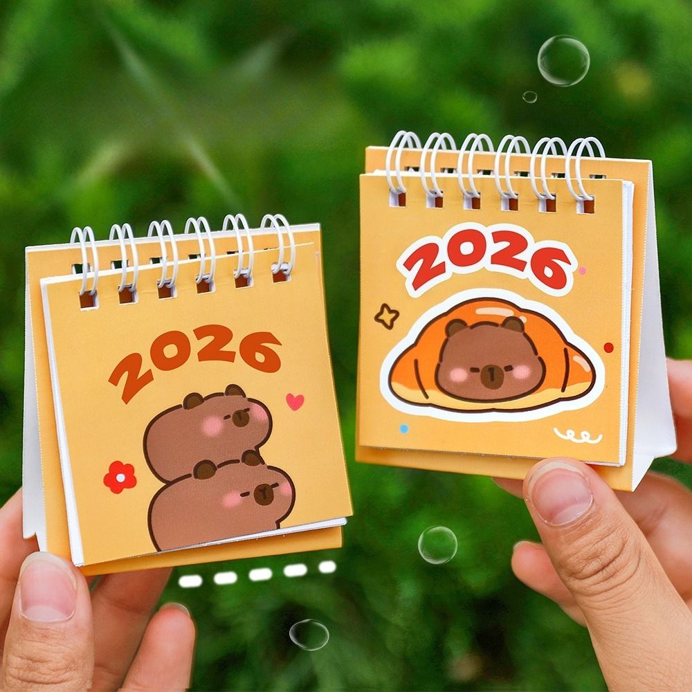 Cute Mini 2026 Desk Calendar Portable Cartoon Office Standing Flip ...