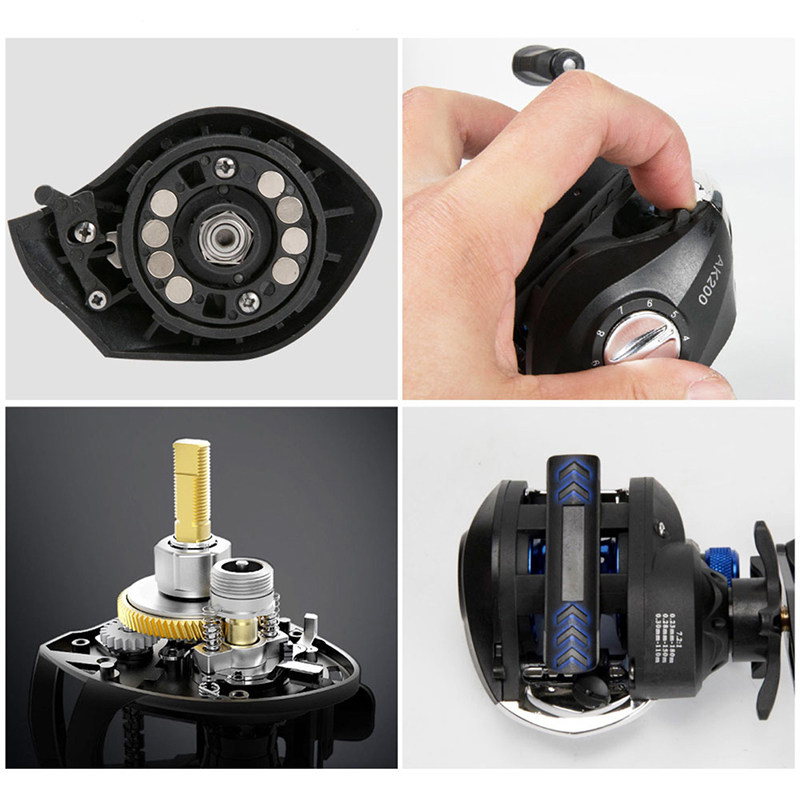 Fishing Reel Left Right Hand Baitcasting Reel Adjustable Brake System ...