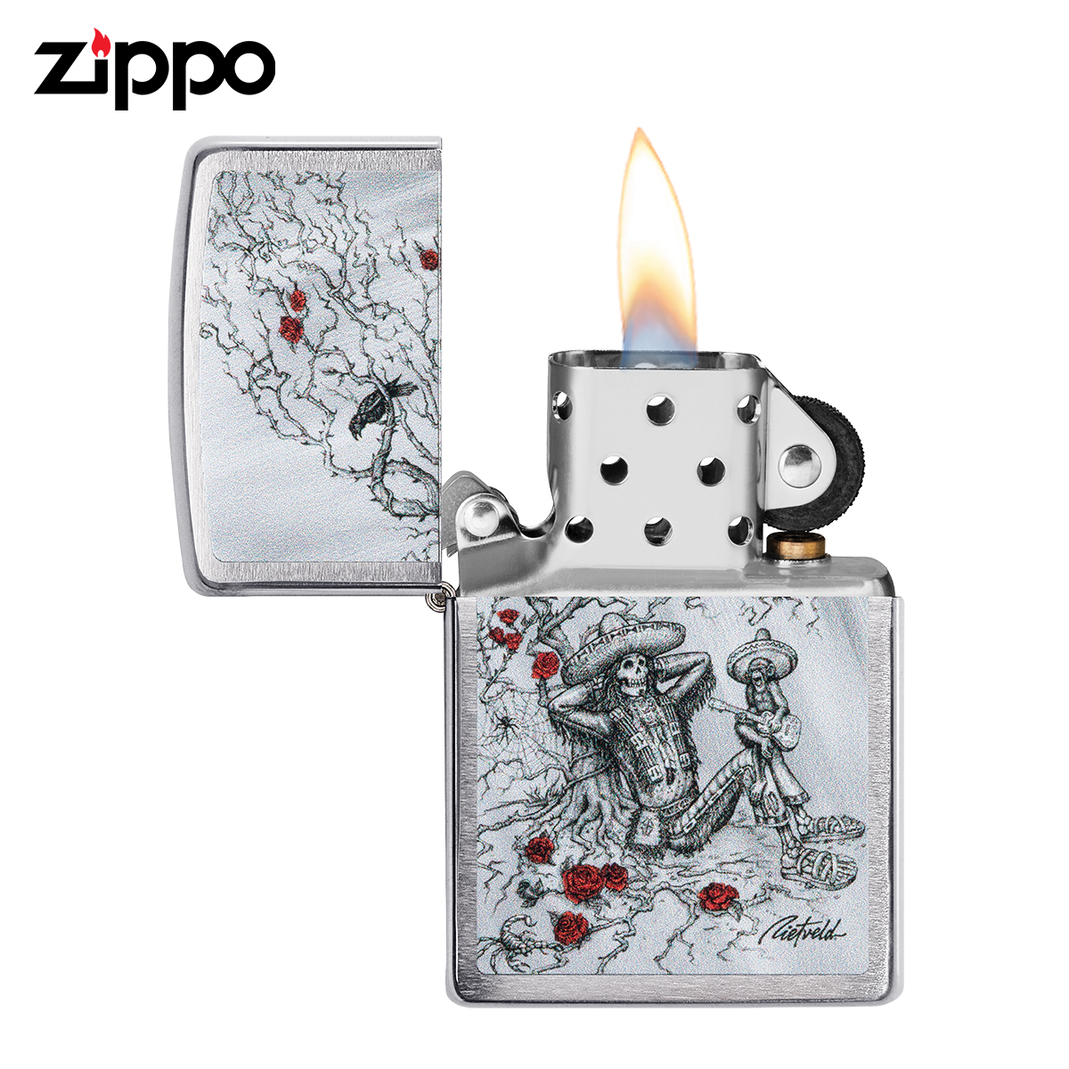 Zippo Rietveld Skeleton Design Brushed Chrome Lighter Zippo 49144 ...