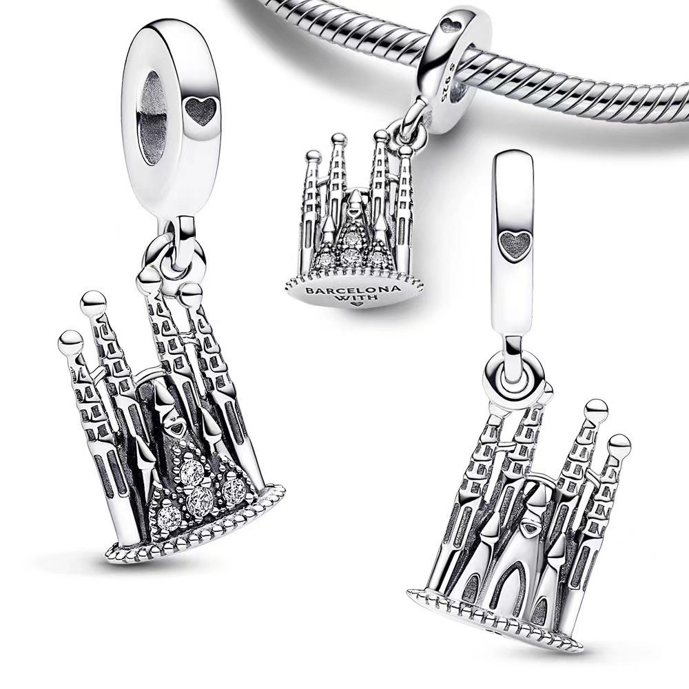 Barcelona Monument Statue of Liberty Charms Beads Fit Pandora Charm 925 ...