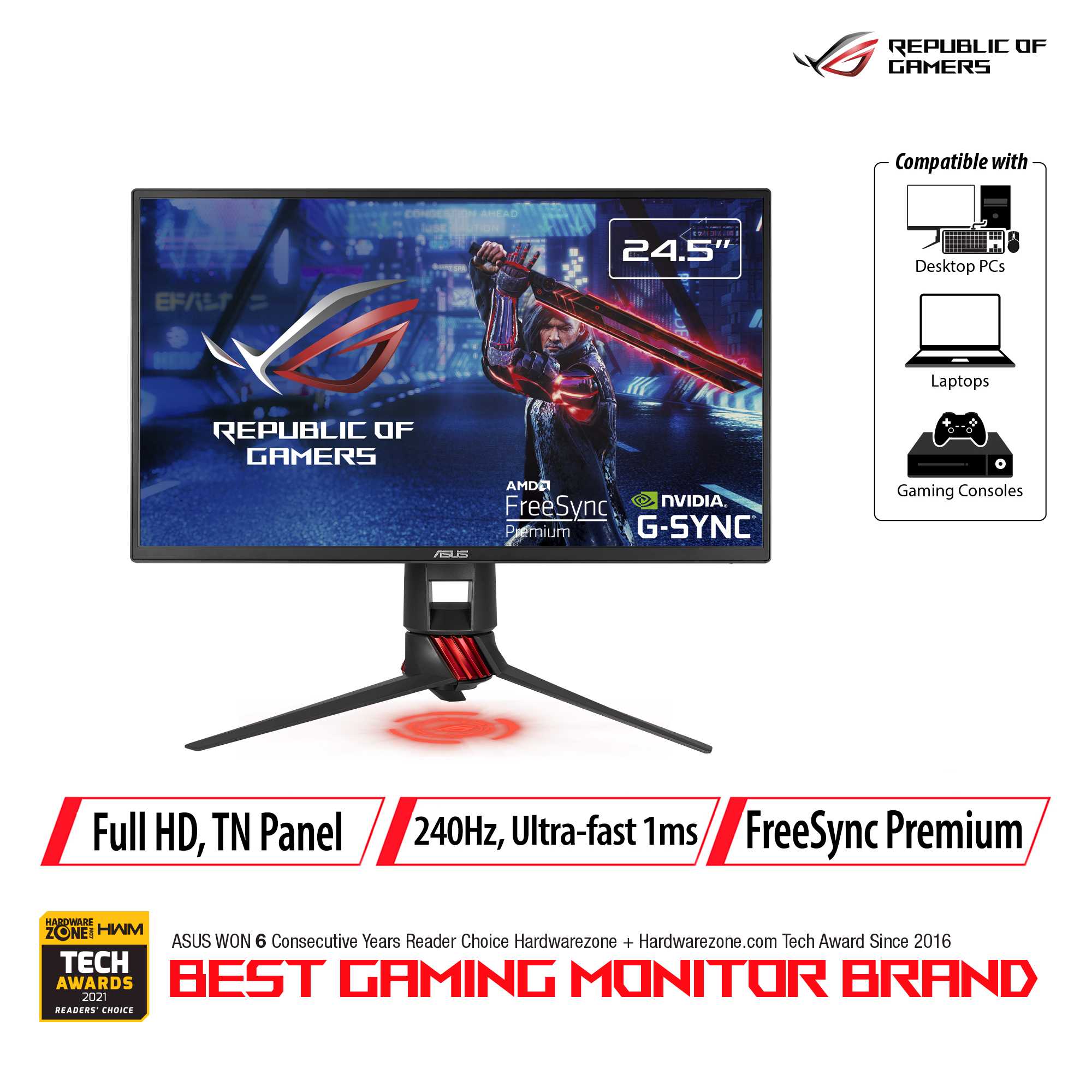 ROG Strix XG258Q Gaming Monitor – 25 inch, FHD (1920x1080), DP, HDMI ...