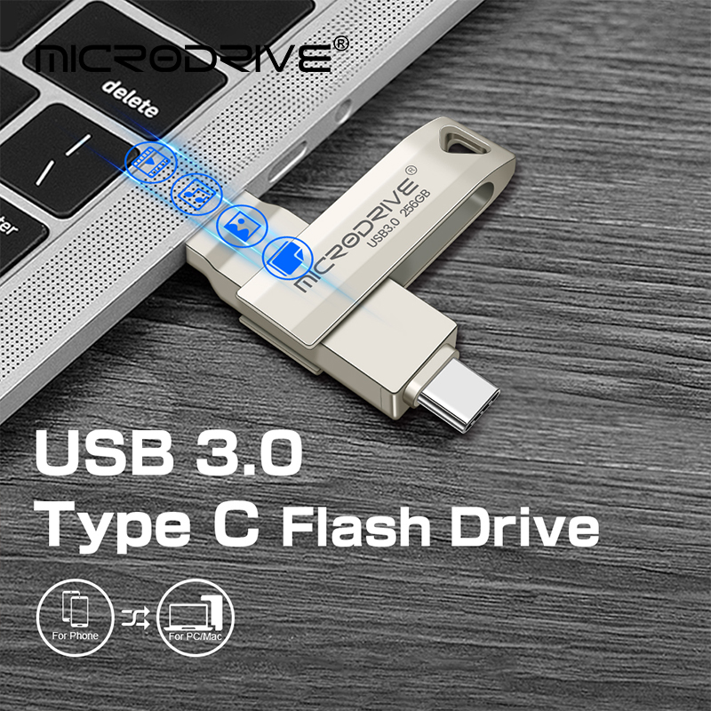2 in 1 OTG USB 3.0 usb-C Flash Pen Drive Memory Stick Usb3.0 flash disk ...