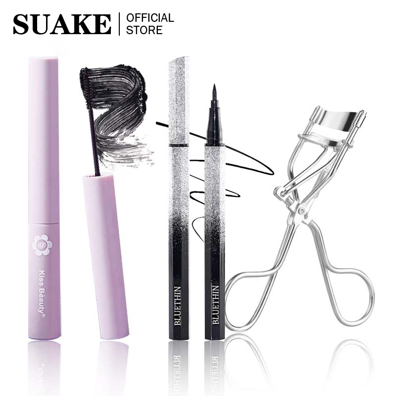 Suake trang điểm mắt Bộ bút kẻ mắt không thấm nước Curl dày Mascara kẹp ...