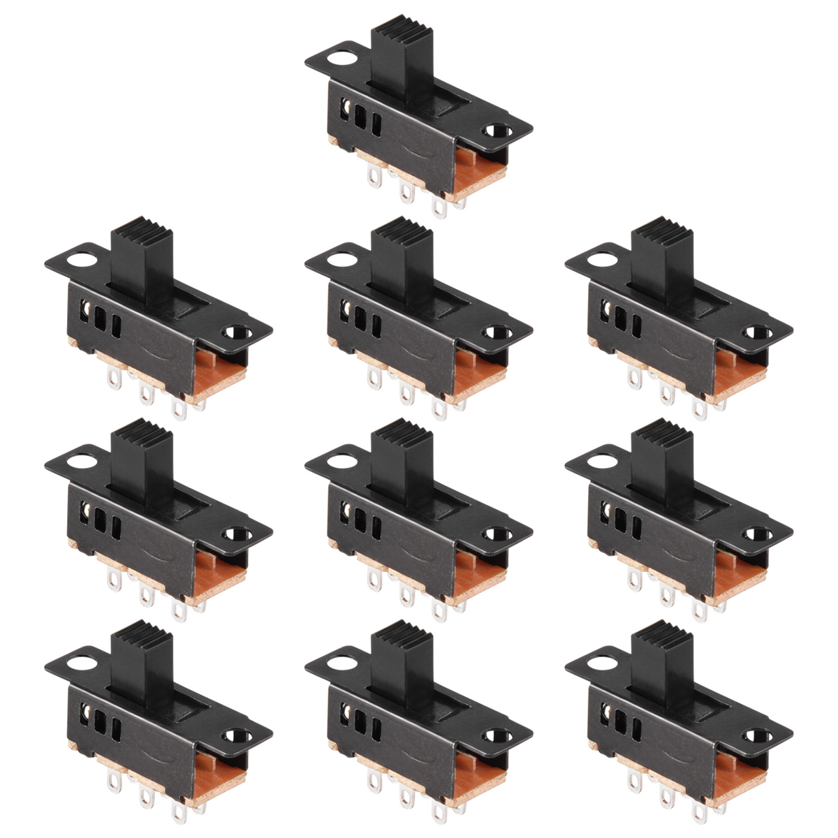 10pcs High Knob 6 Pin 3 Position Dpdt Panel Slide Switch 0.5a 50v Dc ...