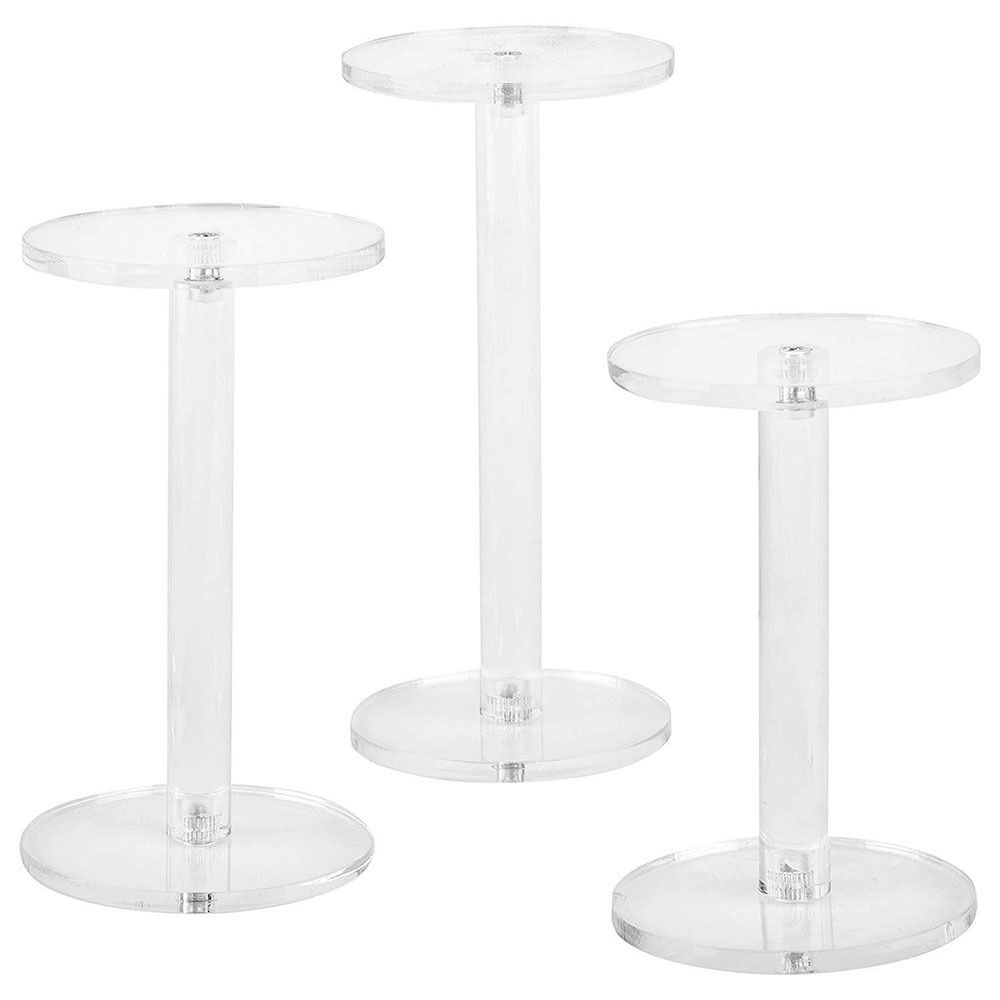 PETIYOUZA 3pcs Acrylic Pedestal Display Stand Clear Transparent ...
