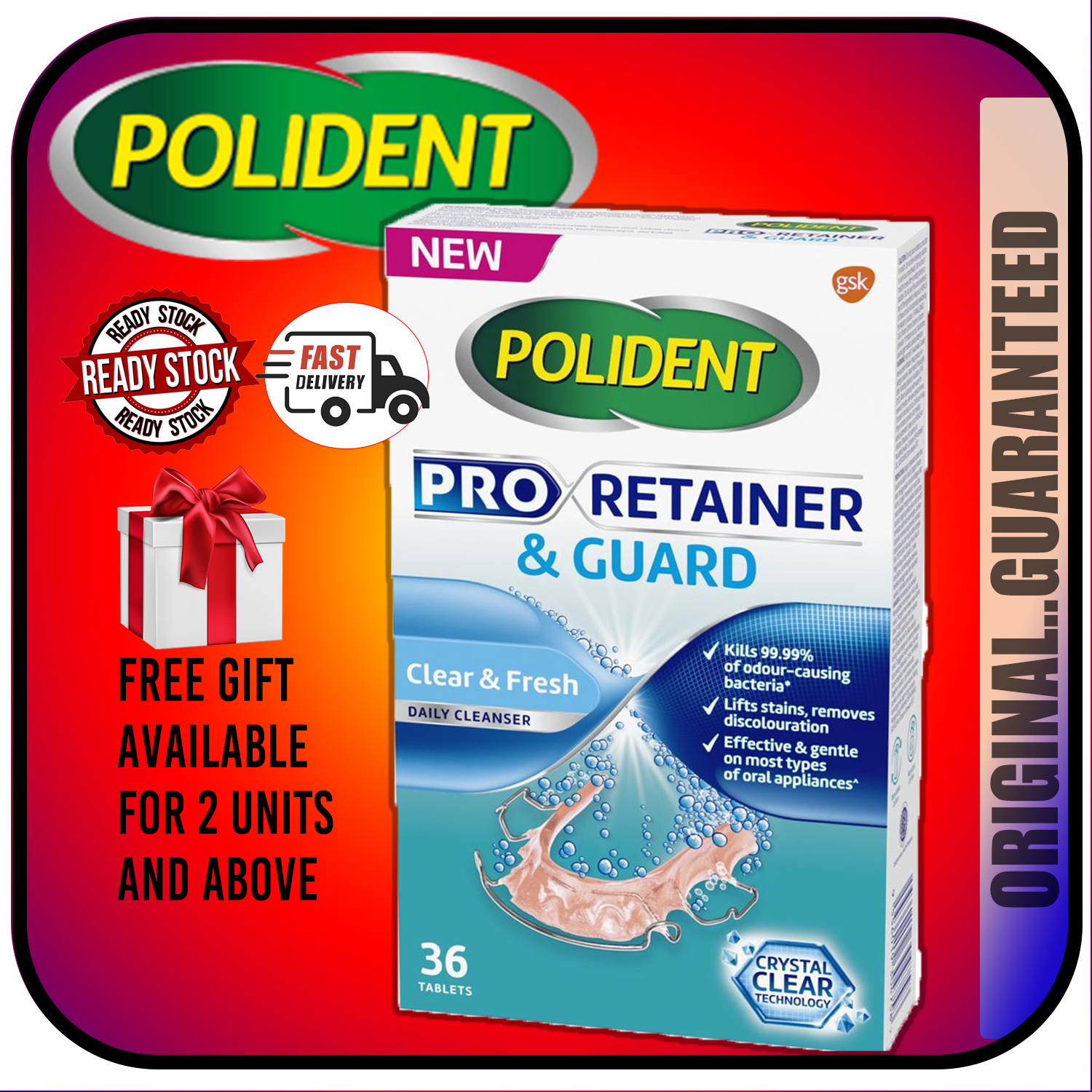 Polident pro retainer and guard 36s for retainer cleanser 牙套清洁药丸 ...