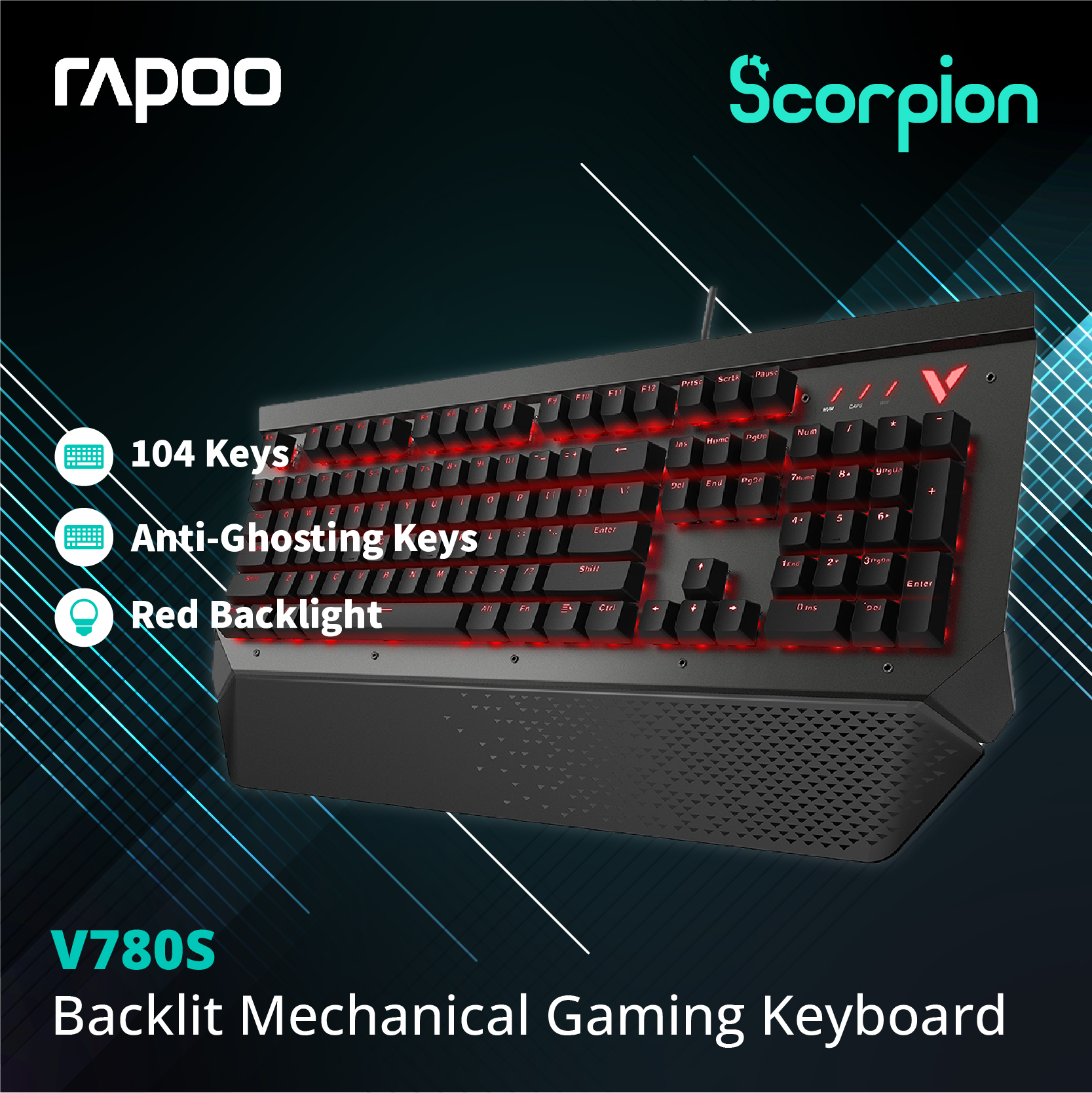 Rapoo V780S Backlit Mechanical Gaming Keyboard | Lazada