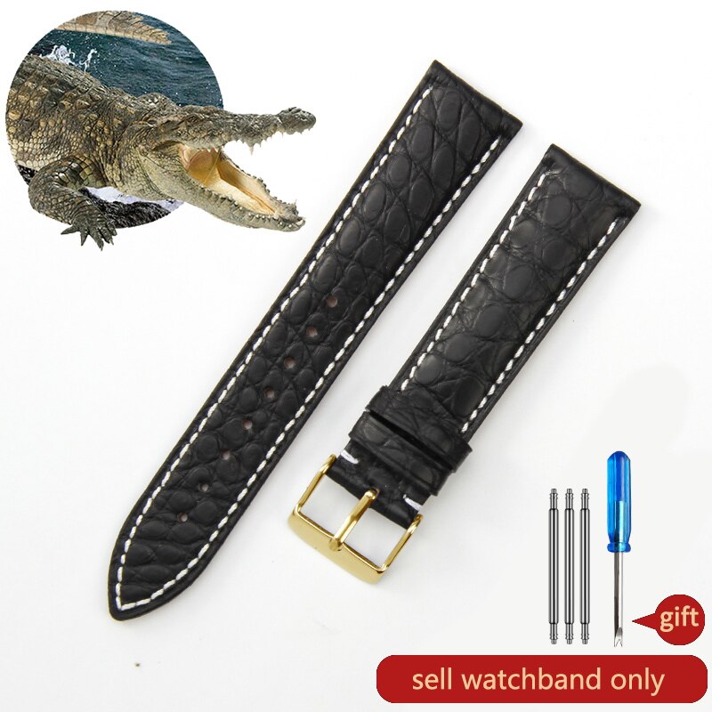 2 Genuine Leather Strap Crocodile Skin Round Pattern Men Women Soft ...