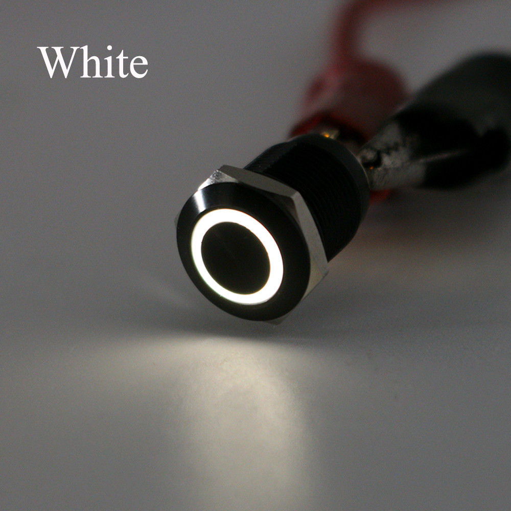 Gadget Metal Aluminum 12V 4Pin Car Latch Momentary Switch LED Power ...