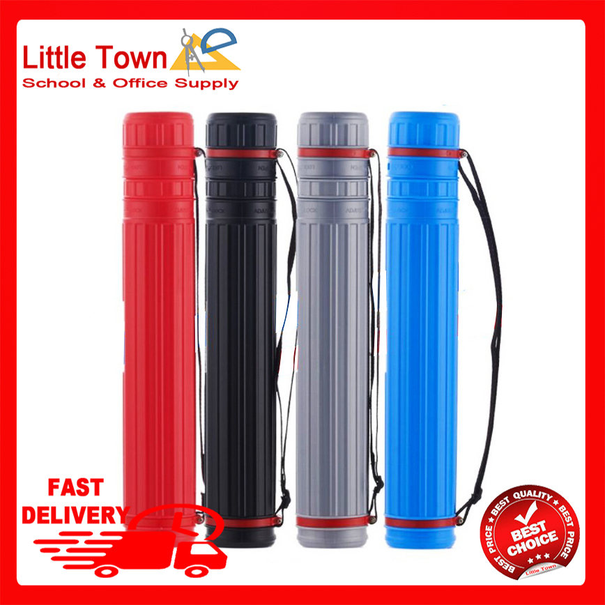 Drawing Tube Blueprint Case Telescoping Art Tube Large Plastic Black ...