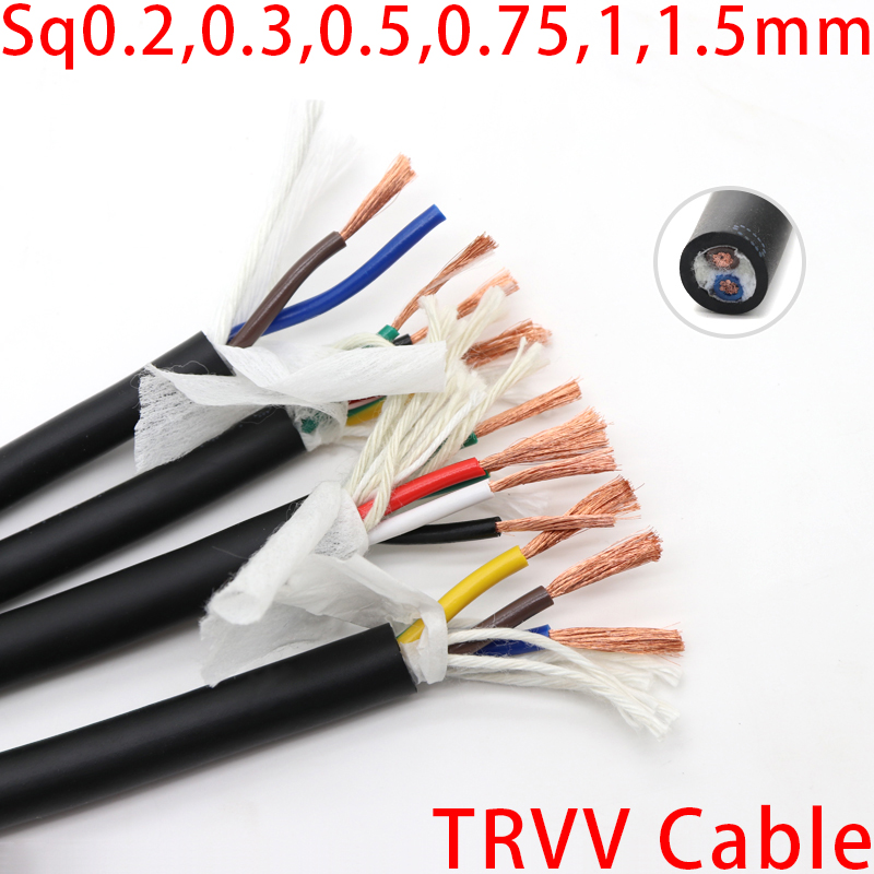 Sq0.2 0.3 0.5 0.75 1 1.5 Mm Trvv Cable 2 3 4 5 Cores Pvc Shielded ...