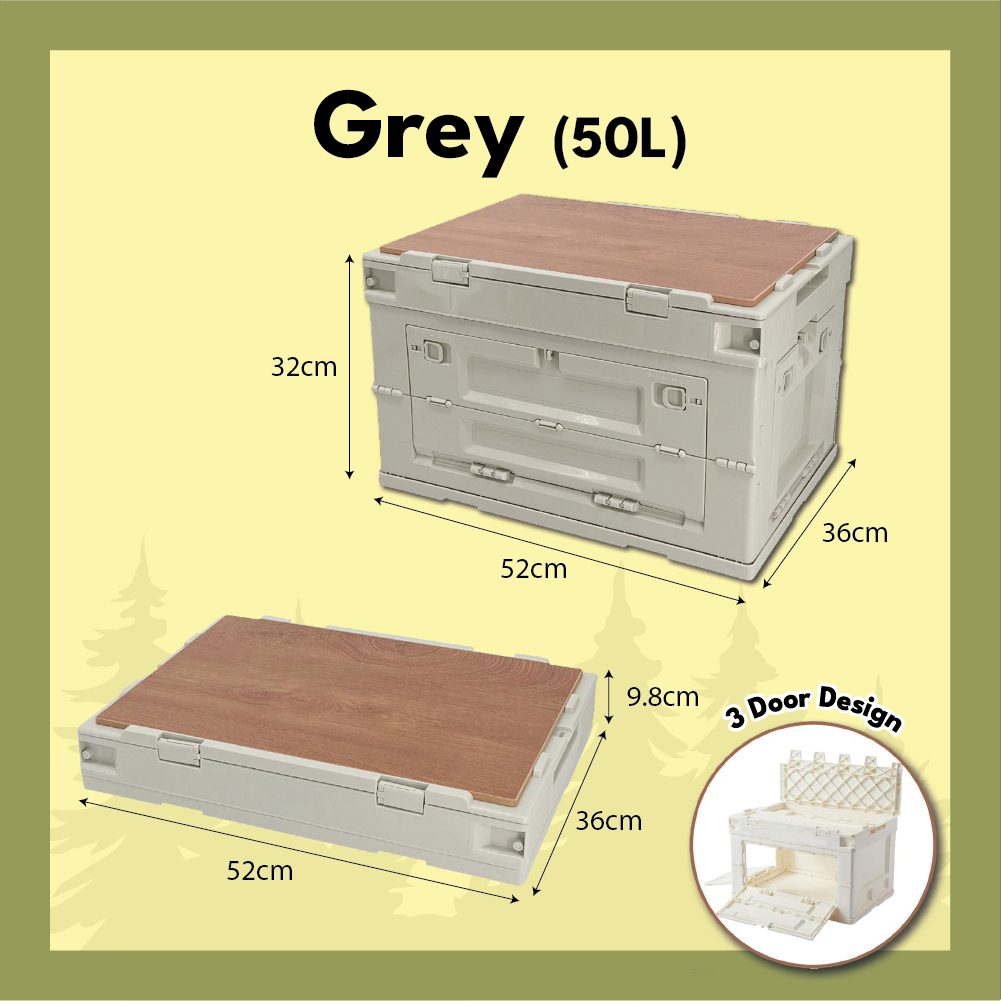 Camping Foldable Box Storage 50L Waterproof Large Storage Box Stackable ...