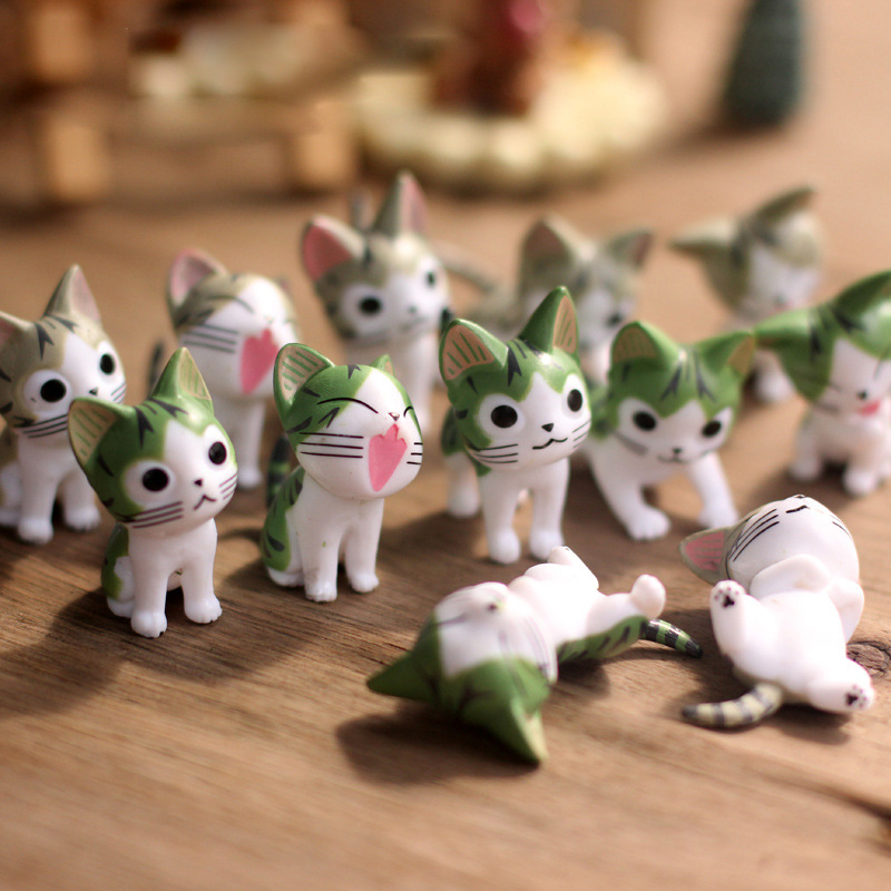 Cheese cat miniature figurines toys cute lovely Model Kids Toys 4cm PVC ...