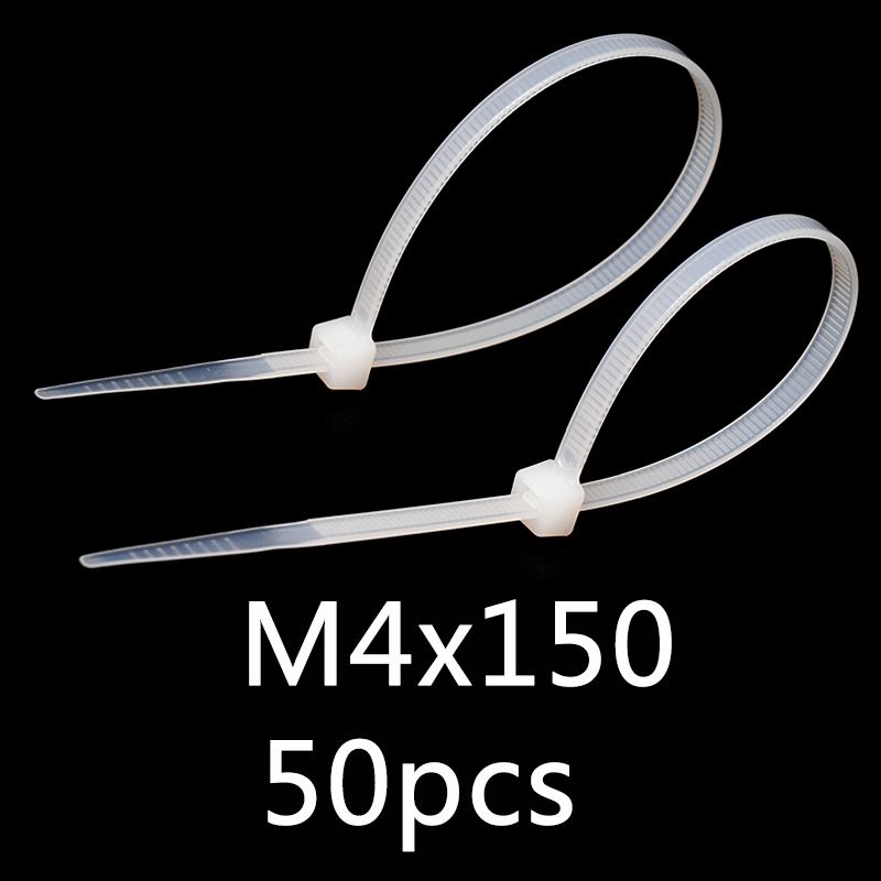 Nylon Cable Self-locking Plastic Wire Zip Ties Set White Industrial ...