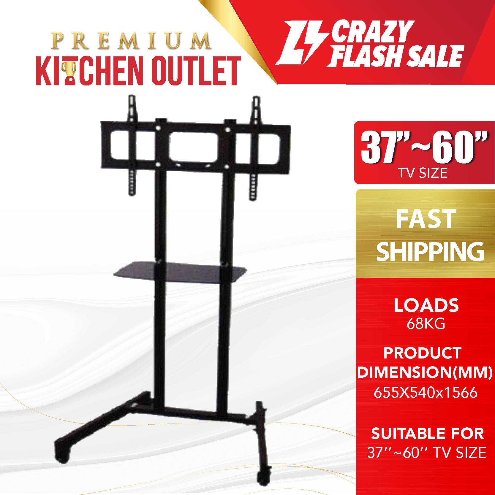 Universal 32''~100'' Flat Screen Tv Stand | Fixed Mount For Plasma/LCD ...