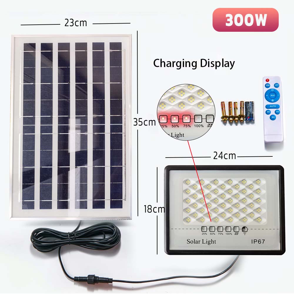 【Malaysia Spot】Outdoor Solar Street Light 50W/100W/200W/300W/450W Solar Spotlight IP67 ...