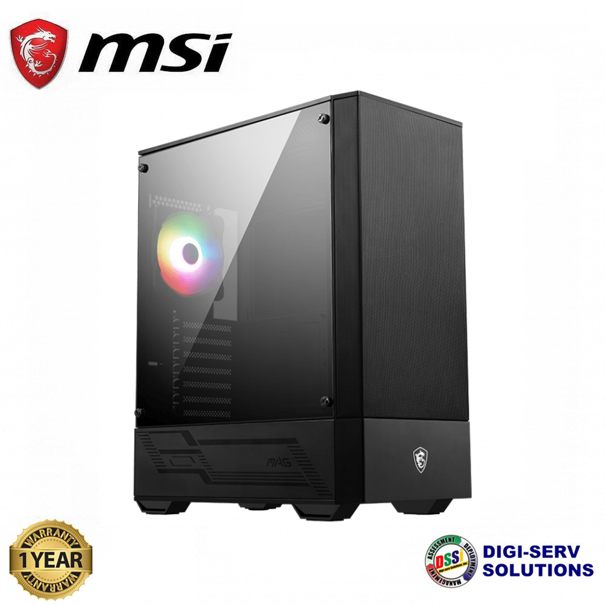 MSI MAG FORGE 111R Mid Tower Gaming PC Case, 1x 120mm ARGB Fan, USB 3.2 ...