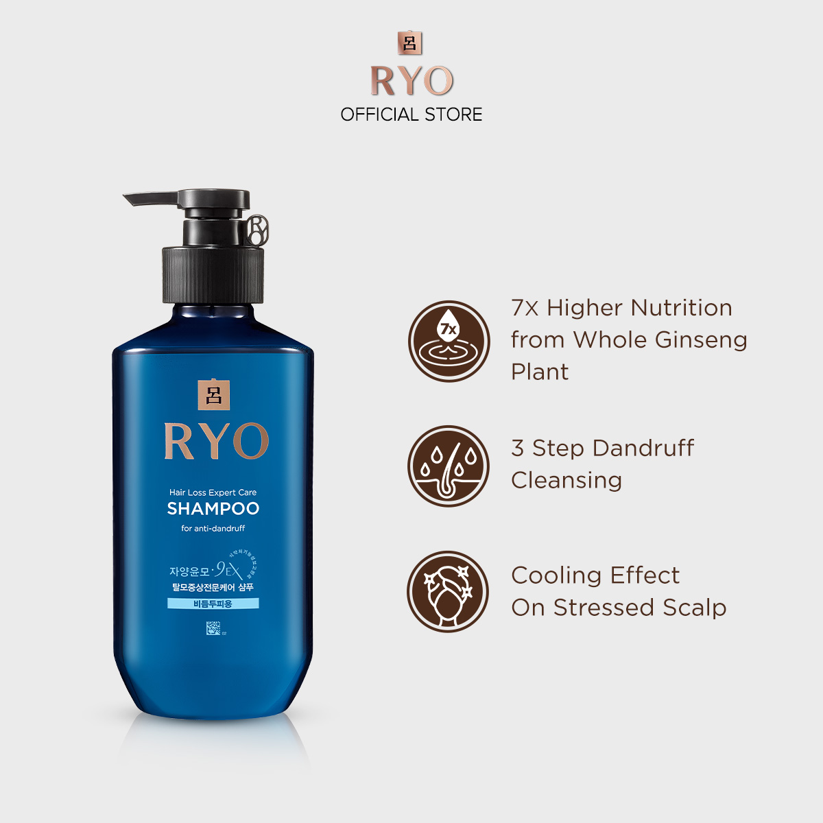 Ryo Hair Loss Expert Care Shampoo 400ml - Anti-itchy, Strengthening ...