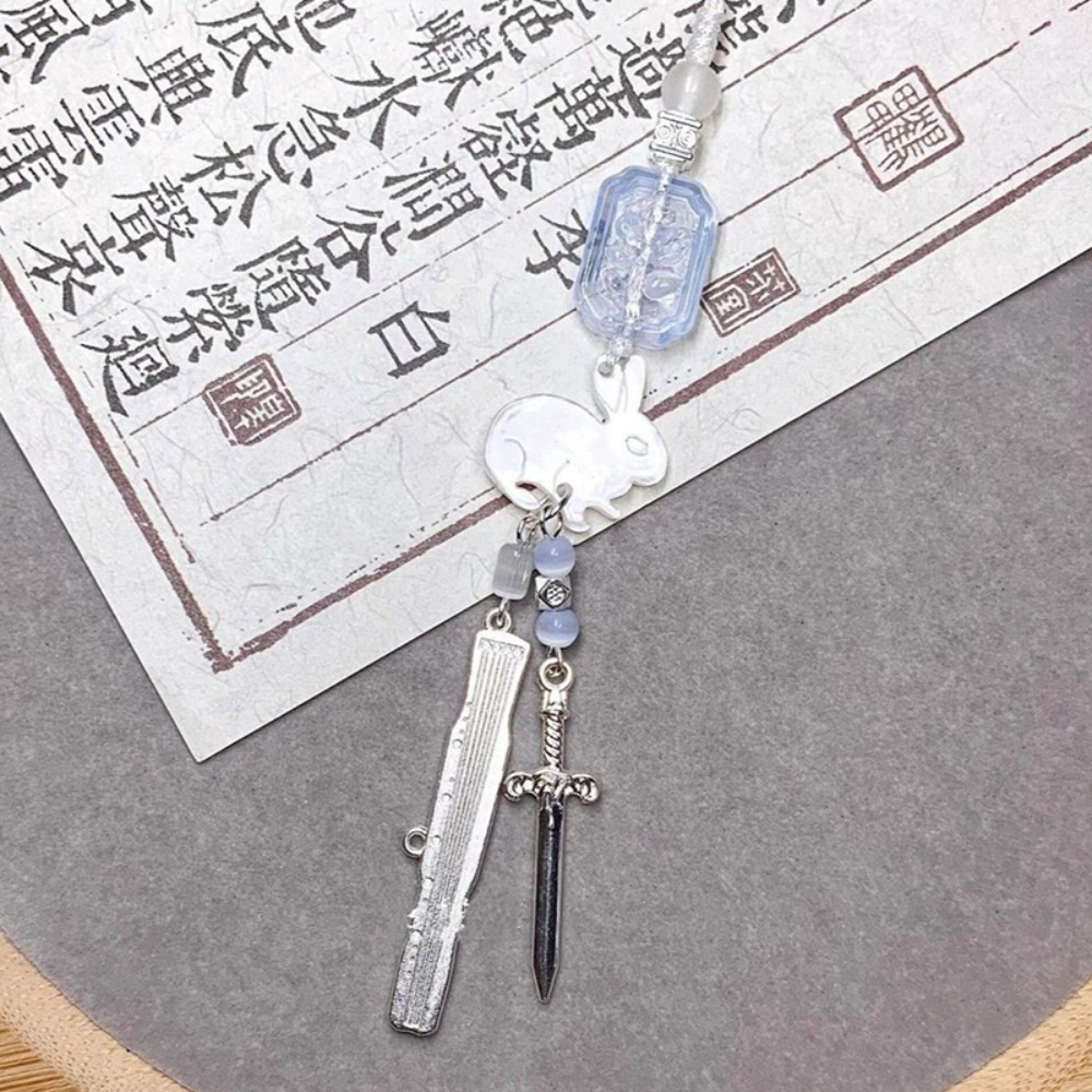 New Chinese Aesthetic Beaded Phone Charm DIY Anti-loss Keychains Gift ...