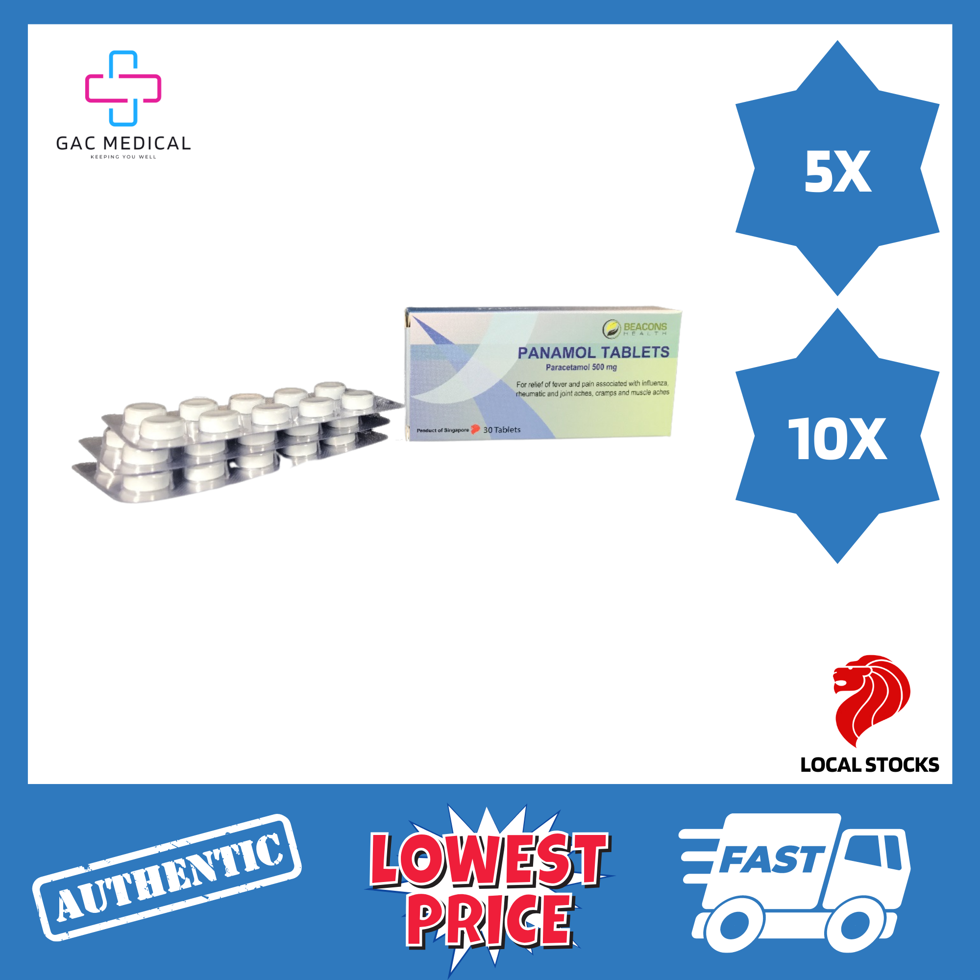 [GAC MEDICAL] PANAMOL (PARACETAMOL) 500MG TABLET 50S/100SPACK | Lazada ...