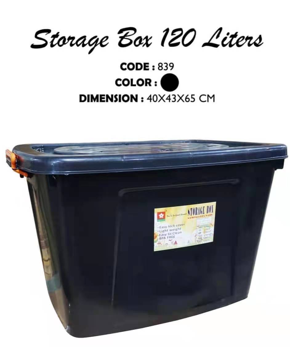 BUY 1 GET 1 STORAGE BOX 120 LITERS SAMPAGUITA [BLACK] | Lazada PH
