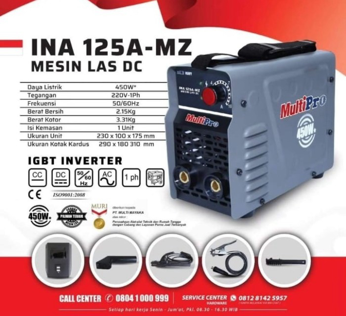 Mesin Travo Las Listrik Inverter Multipro INA 125 A-MZ 450 Watt ...