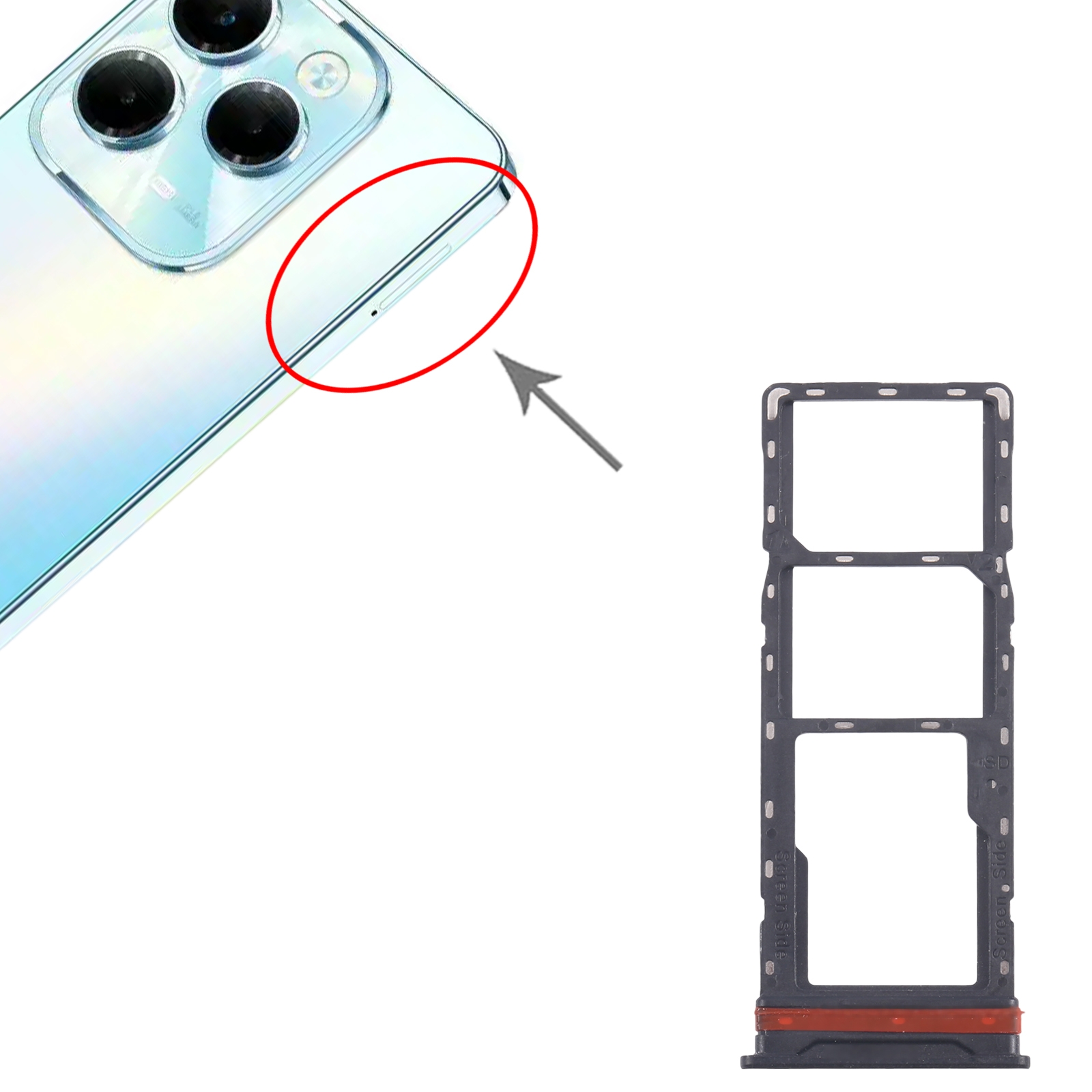 (New arrival) For Infinix Hot 40 X6836 5pcs SIM Card Tray + SIM Card ...