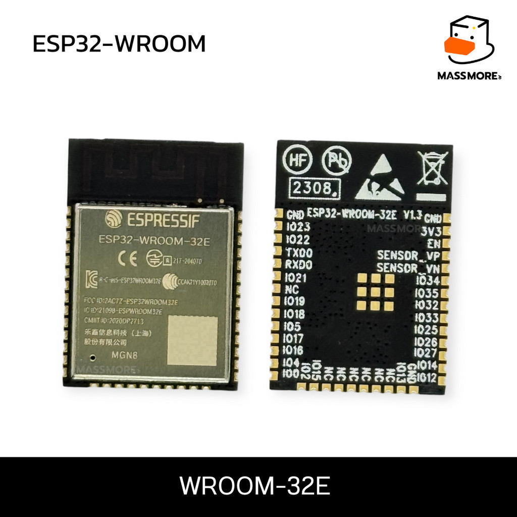ESP32-WROOM ชิพแท้จาก Espressif ESP32 WROOM-32E WROOM-32U WiFi BLE PCB ...