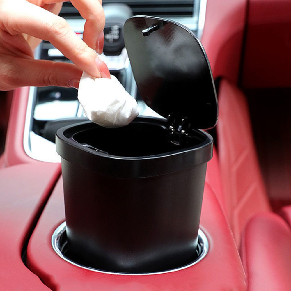 Container Dustbin Car Trash Can Click Open Cover Sanitary Car Garbage ...