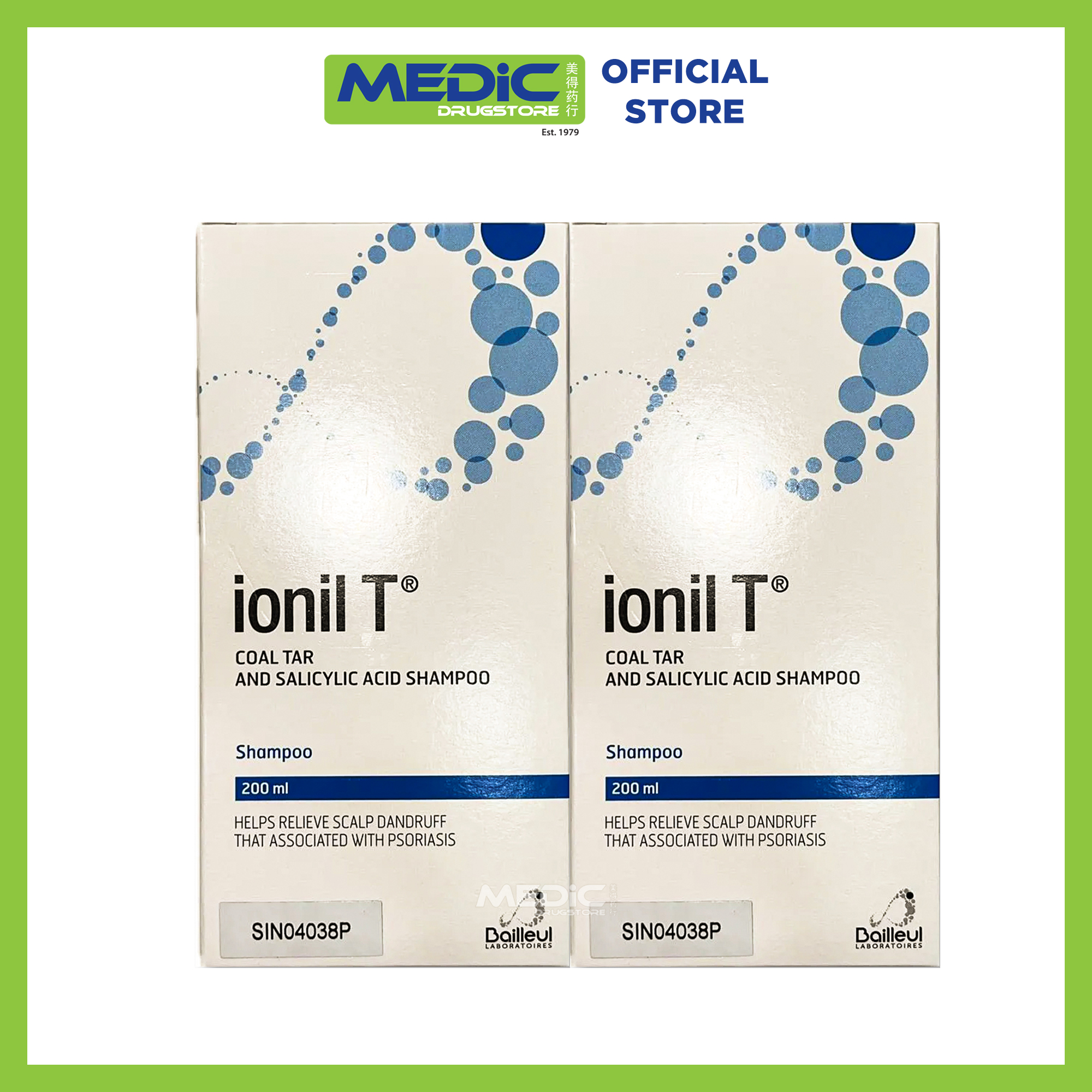 [Bundle of 2] Ionil T Coal Tar And Salicylic Acid Shampoo 200 ML (New ...