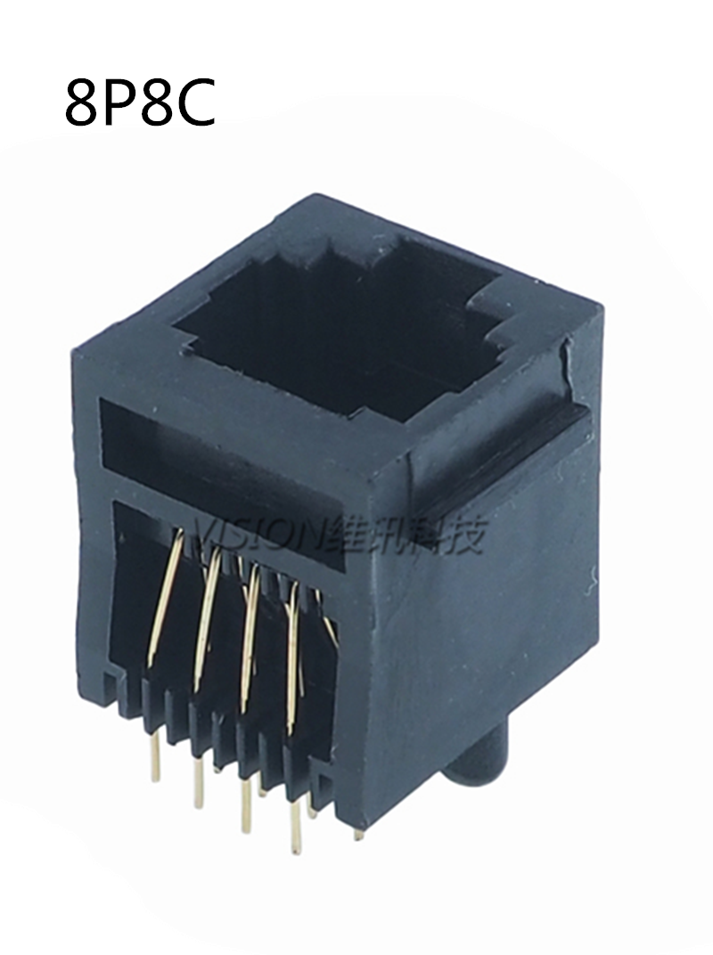 10pcs Rj11 Telephone Jack Connector 4p4c 6p6c 8p8c Vertical Crystal ...