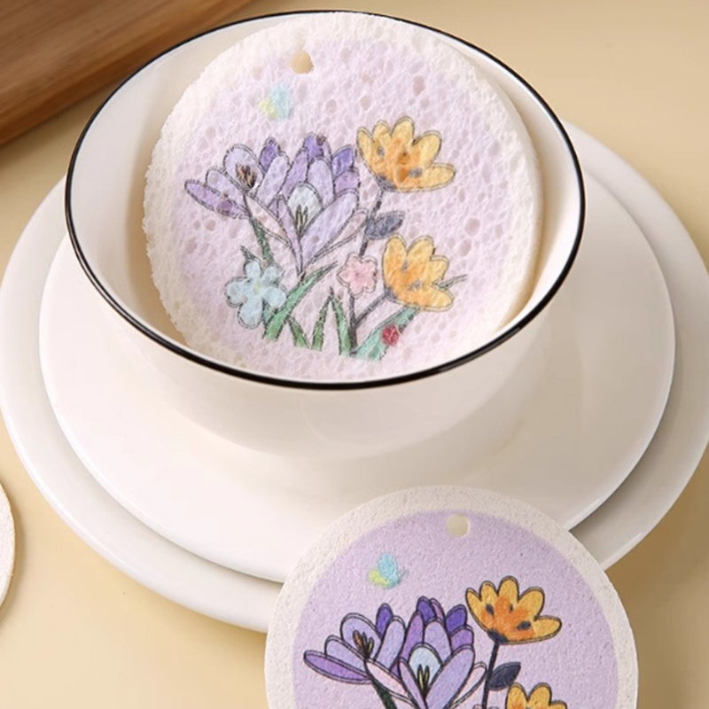 Compressed Wood Pulp Cotton Rag Kitchen Cleaning Dishwashing Spong Mop ...