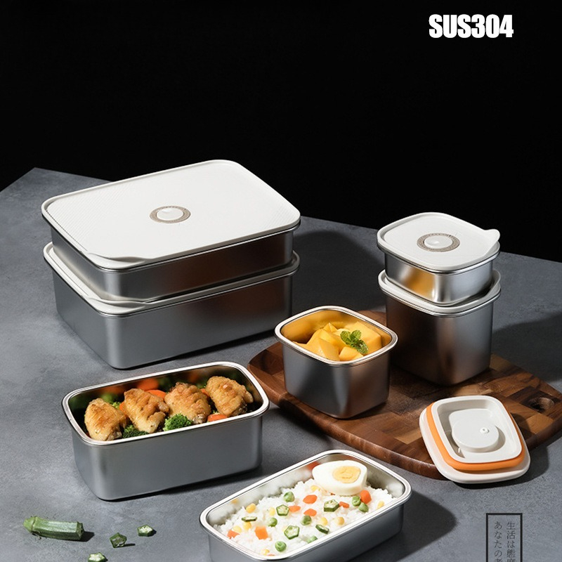 304 Stainless Steel Food Storage Container –Airtight Fridge/Freezer ...