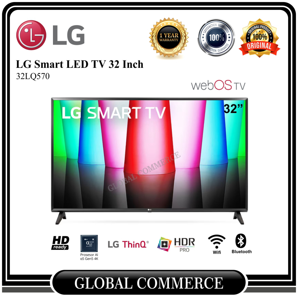 LG 32LQ570 Smart TV LED 32 Inch HD HDR 10 Digital WiFi 32LQ570BPSA ...