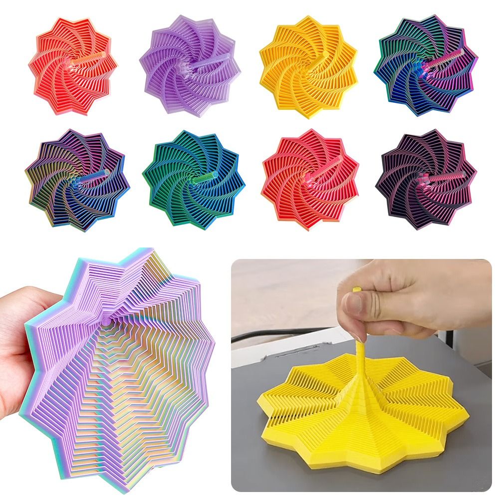Funny PLA Expanded Sensory Fidget Star 3D Printed Whirling Spiral ...