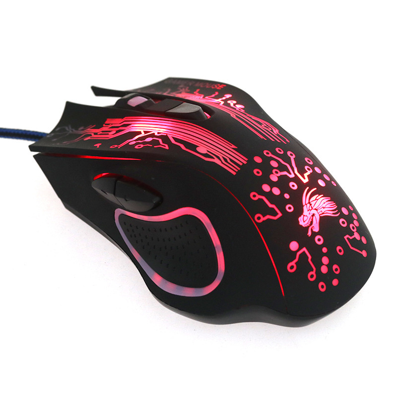 Computer Gaming Mouse Four-speed Light-emitting Photoelectric Mouse USB ...