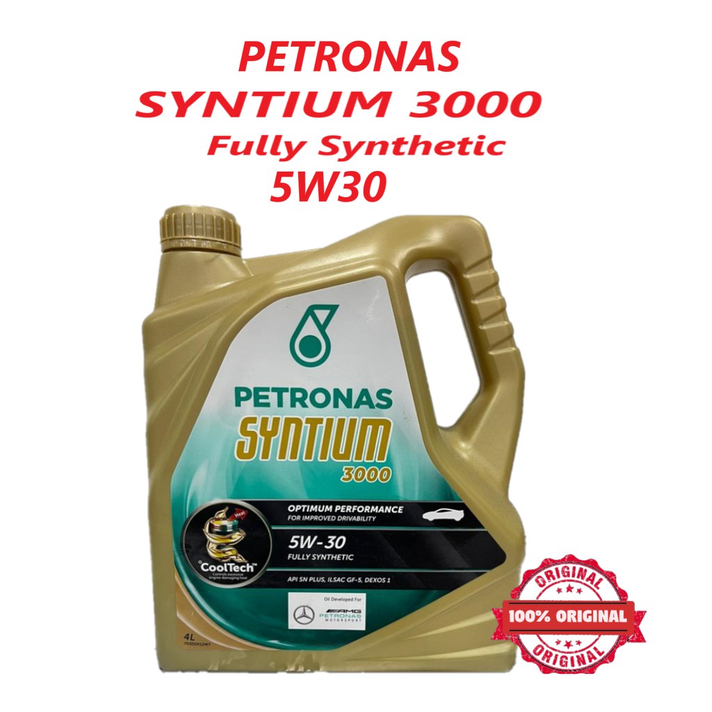 PETRONAS SYNTIUM 3000 Fully Synthetic 5W30 SN PLUS GF-5 Dexos-1 (4Litre ...