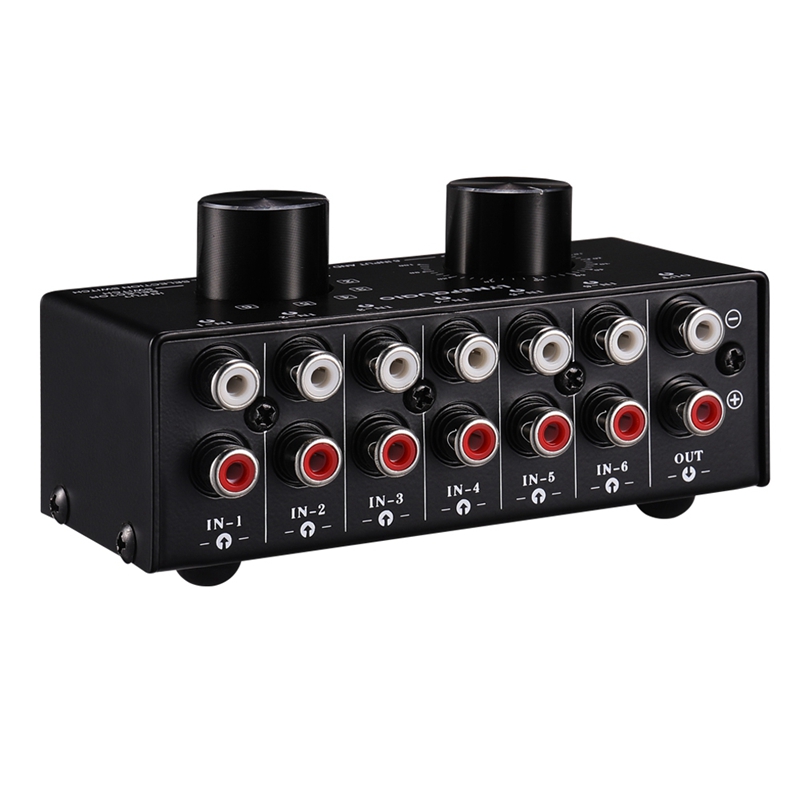 6 Input 1 Output Switcher Audio Source Selection Switcher Rca Audio Input Signal Selector Switch