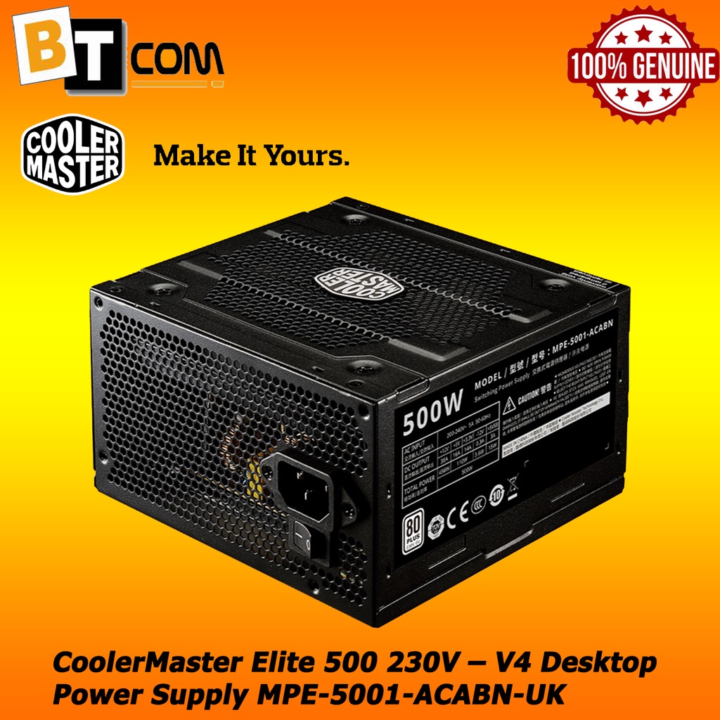 CoolerMaster Elite 500 230V – V4 Desktop Power Supply MPE-5001-ACABN-UK ...